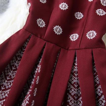 Embroidered Dress In Red on Luulla