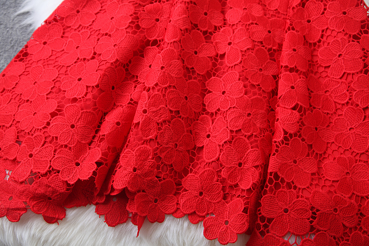 Beaded Lace Dress In Red on Luulla